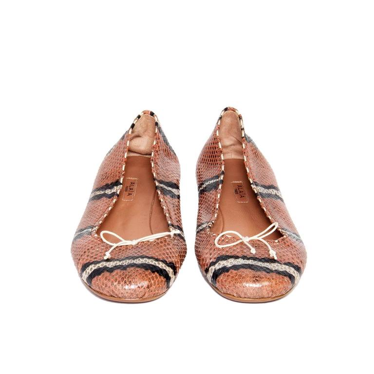 Alaïa Multicolor Python Ballerina Shoes For Sale at 1stDibs