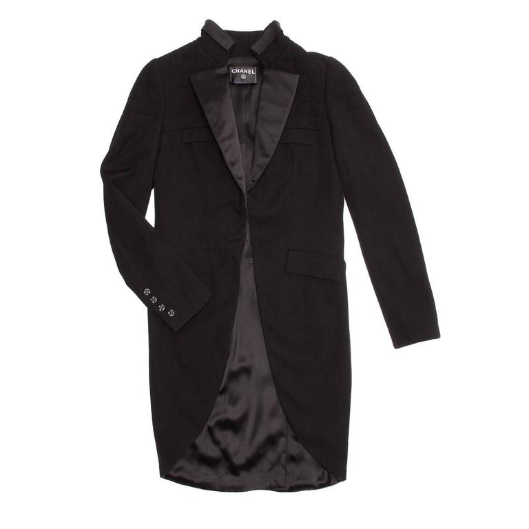 Chanel Black Tuxedo Jacket With Tails For Sale at 1stDibs | chanel ...
