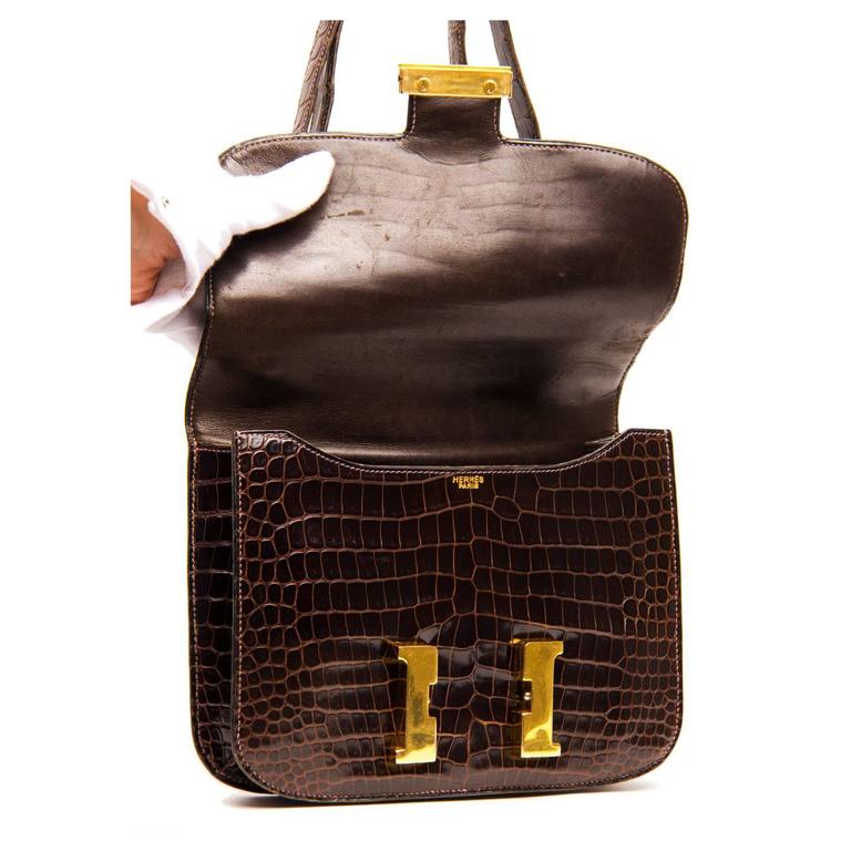 Hermès Brown Crocodile Constance 23cm Bag For Sale at 1stDibs | brown ...