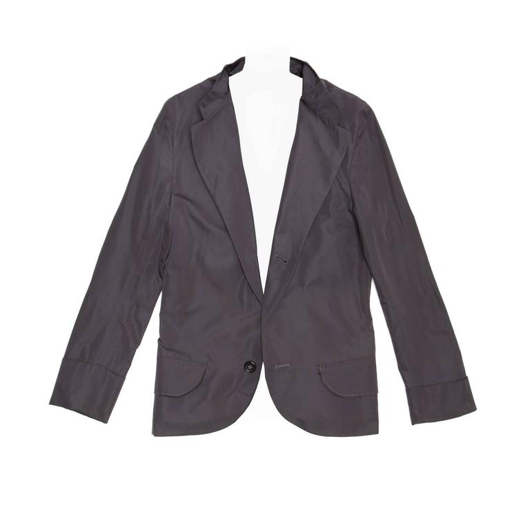 Jil Sander Blue Silk and Polyester Blazer For Sale at 1stDibs
