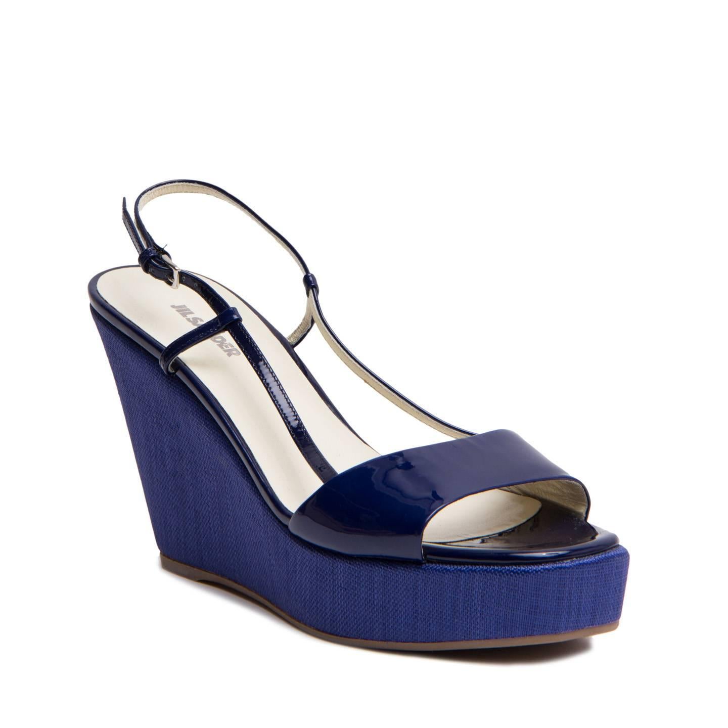 Jil Sander Royal Blue Wedge Sandals For Sale at 1stDibs | royal blue ...