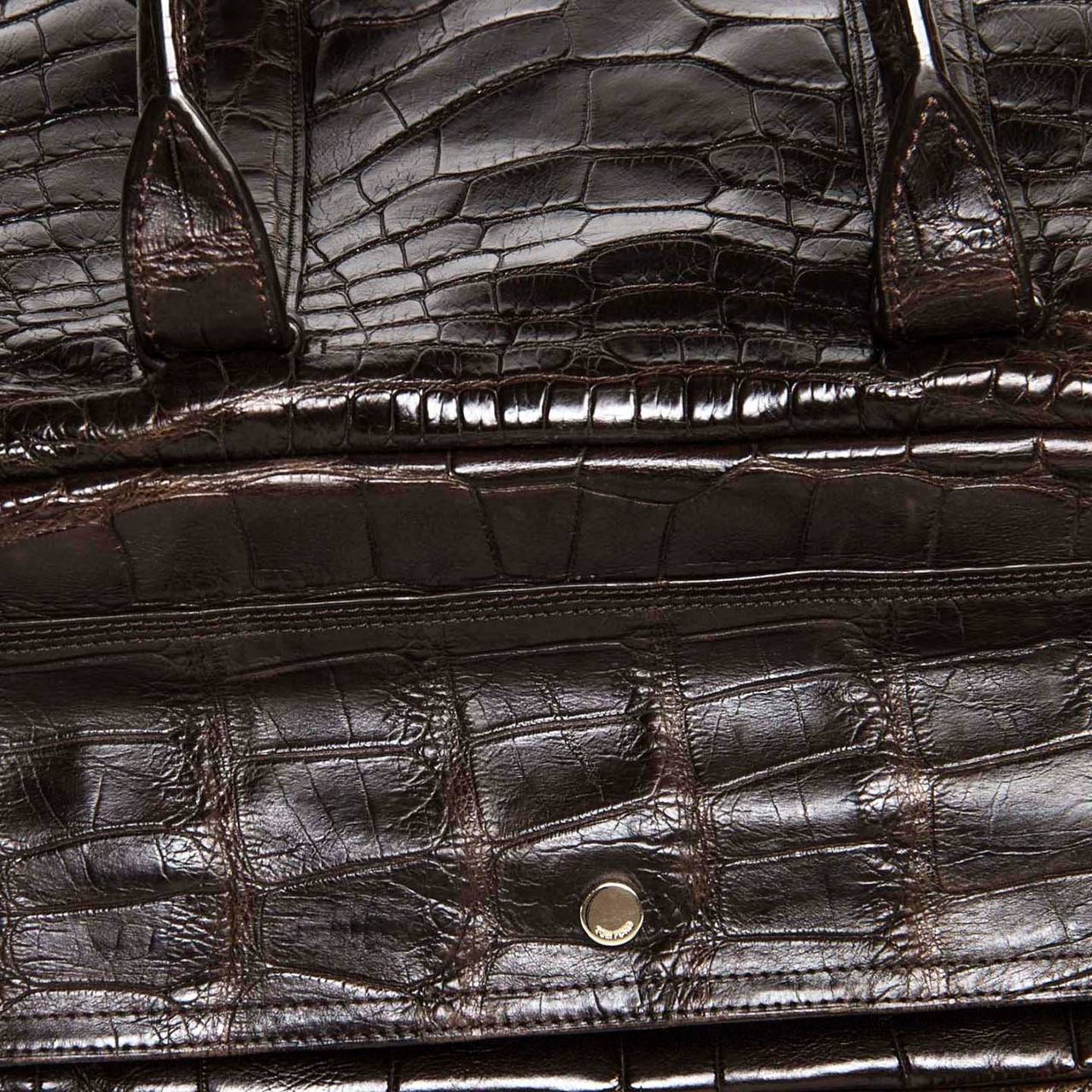 Tom Ford Chocolate Brown Crocodile Oversized Bag For Sale at 1stDibs ...