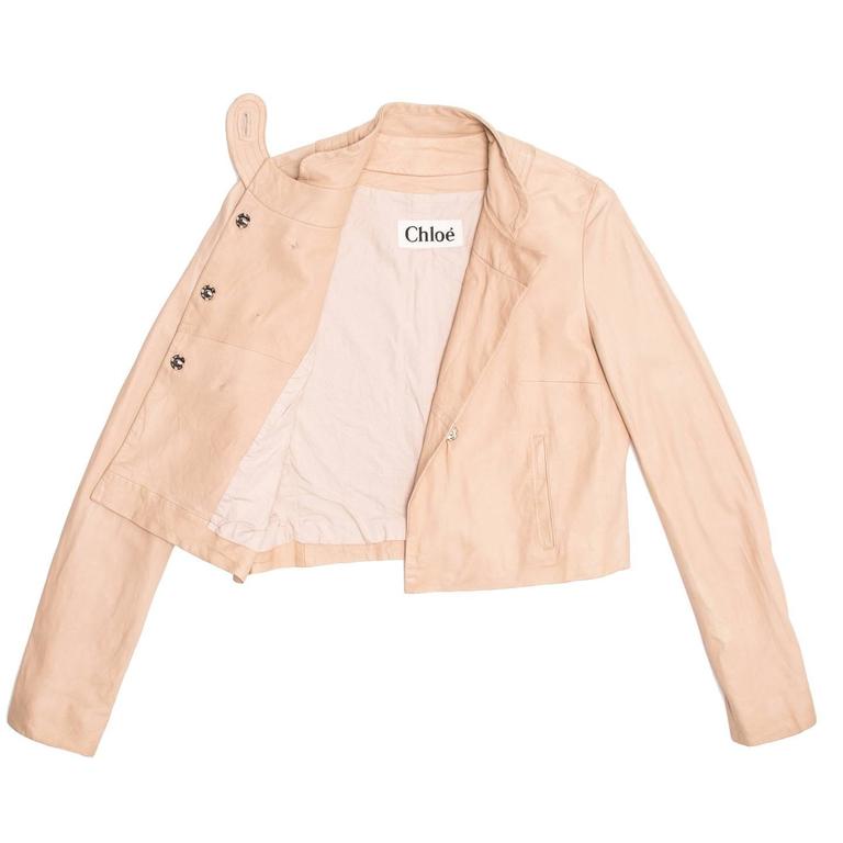 Chloe' Pale Pink Leather Jacket For Sale at 1stDibs | pale pink jackets