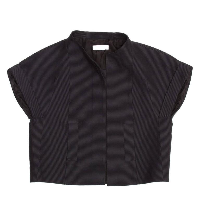 Chloe' Black Cotton Cropped Jacket For Sale at 1stDibs