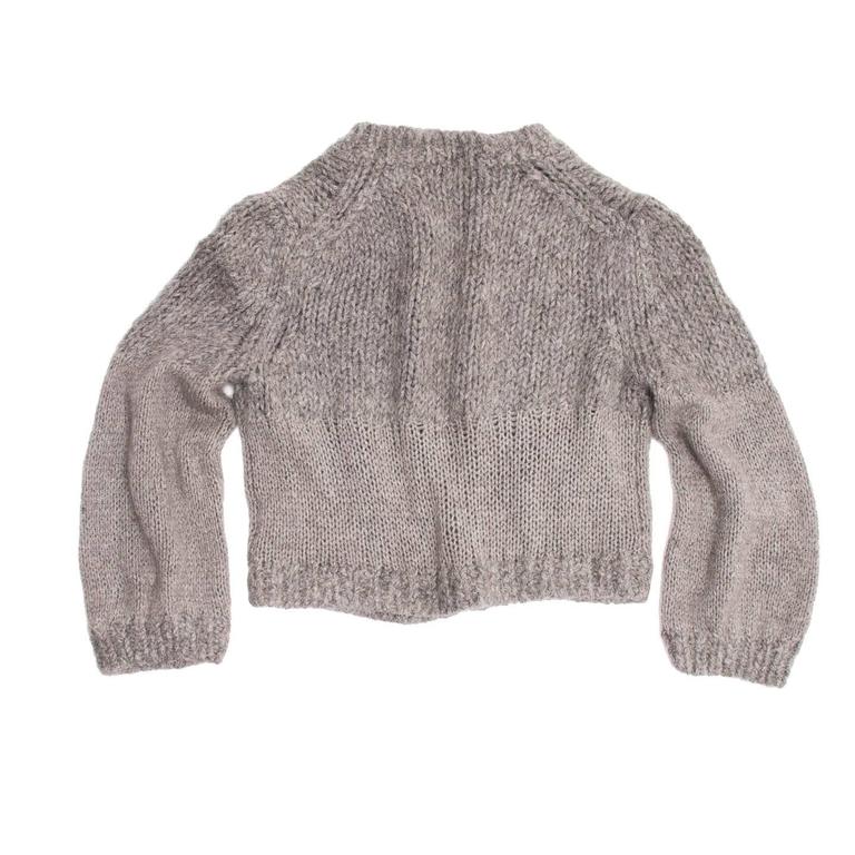 Chanel Grey Cashmere, Angora and Chinchilla Cropped Cardigan For Sale ...