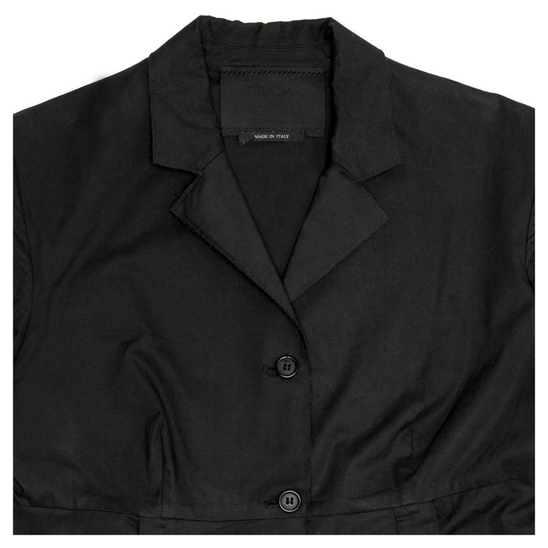 Prada Black Cotton Princess Cut Coat For Sale at 1stDibs | flared ...