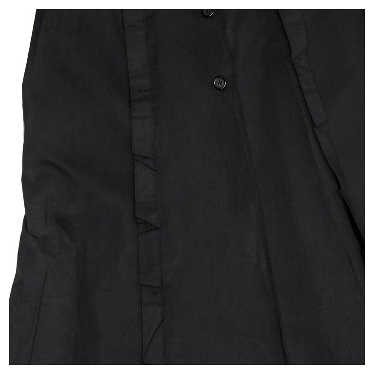 Prada Black Cotton Princess Cut Coat For Sale at 1stDibs | flared ...