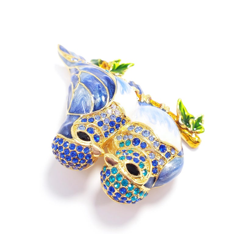 JAY Jay Strongwater "Delightful" Love Bird Brooch, Pin, Pendant in Gold ...