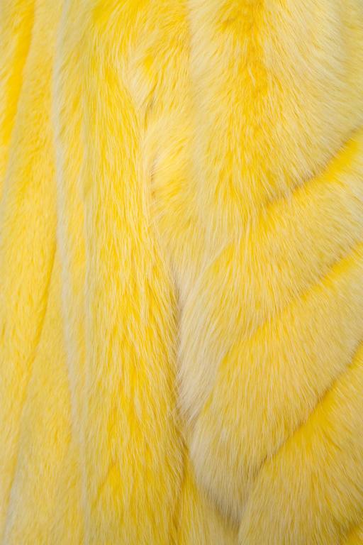 A 1980s Bright Yellow Dyed Saga Furs Fox Coat at 1stDibs
