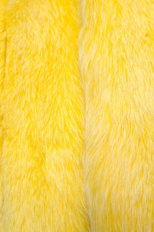 A 1980s Bright Yellow Dyed Saga Furs Fox Coat at 1stDibs