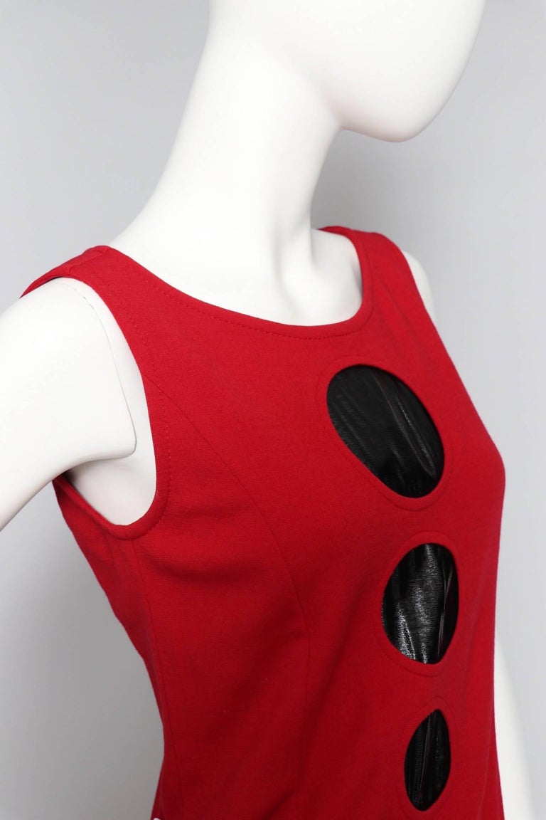 A 60s Vintage Pierre Cardin Red Space Age Dress at 1stDibs | red cardin ...