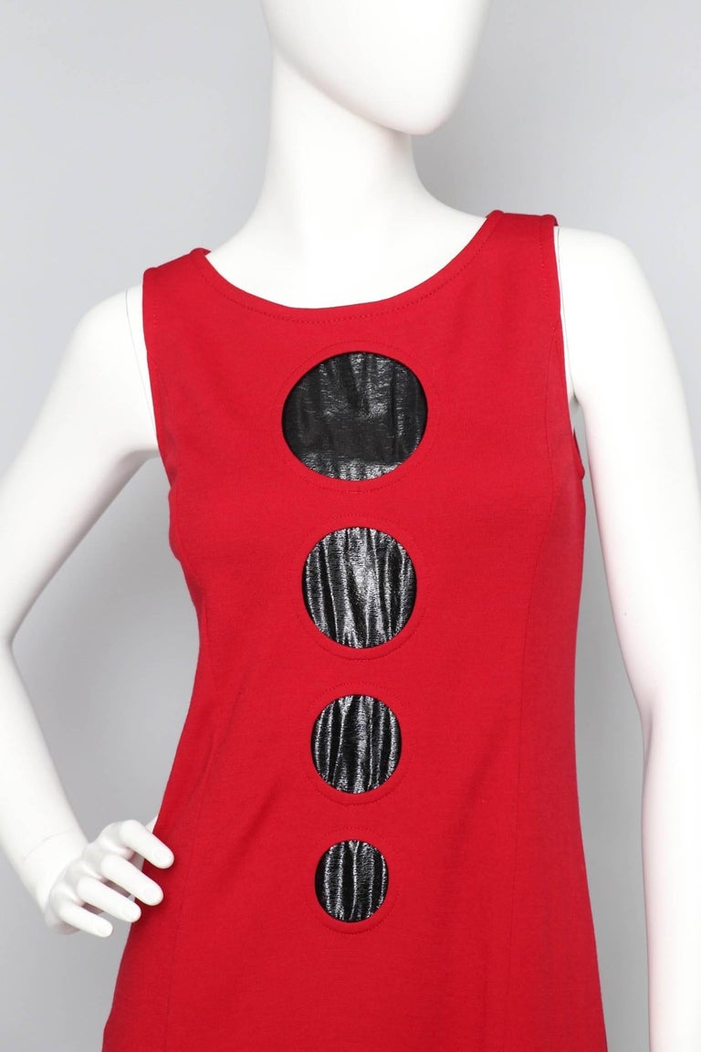 A 60s Vintage Pierre Cardin Red Space Age Dress at 1stDibs | red cardin ...