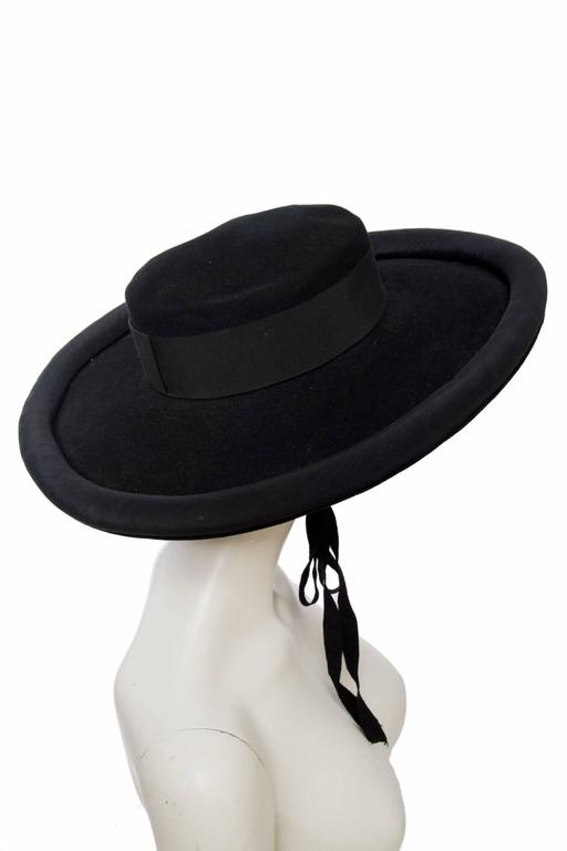 1980s Yves Saint Laurent Black Wide Brimmed Matador Hat at 1stDibs ...