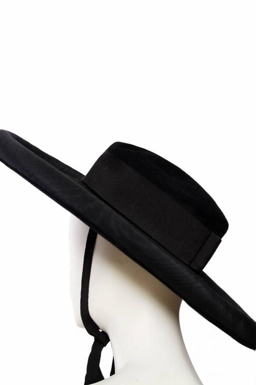 1980s Yves Saint Laurent Black Wide Brimmed Matador Hat at 1stDibs ...