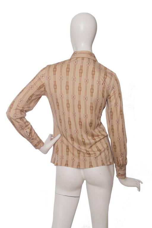 1970s Celine Chain Print Blouse at 1stDibs