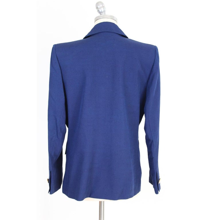 New 1990s Yves Saint Laurent Electric Blue Double Breasted Jacket ...