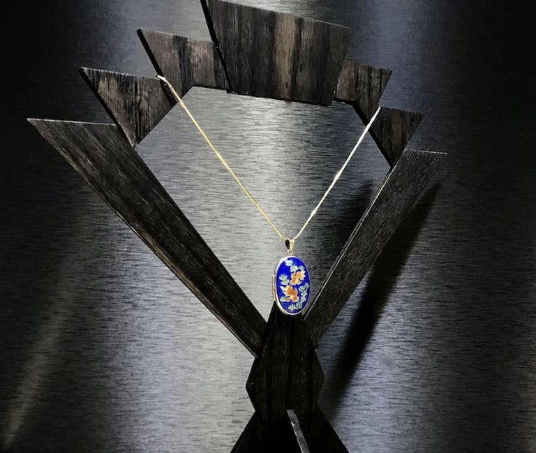 Antique 1900s Asian Cloisonne Koi Fish Gilded Sterling Silver Necklace ...