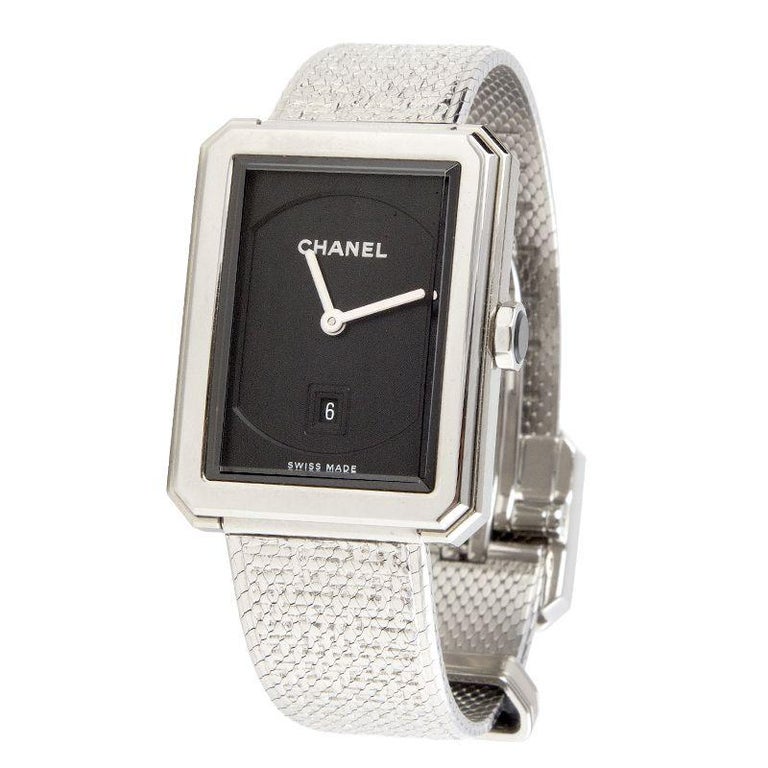 Chanel stainless steel MEDIUM BOY-FRIEND TWEED Watch at 1stDibs