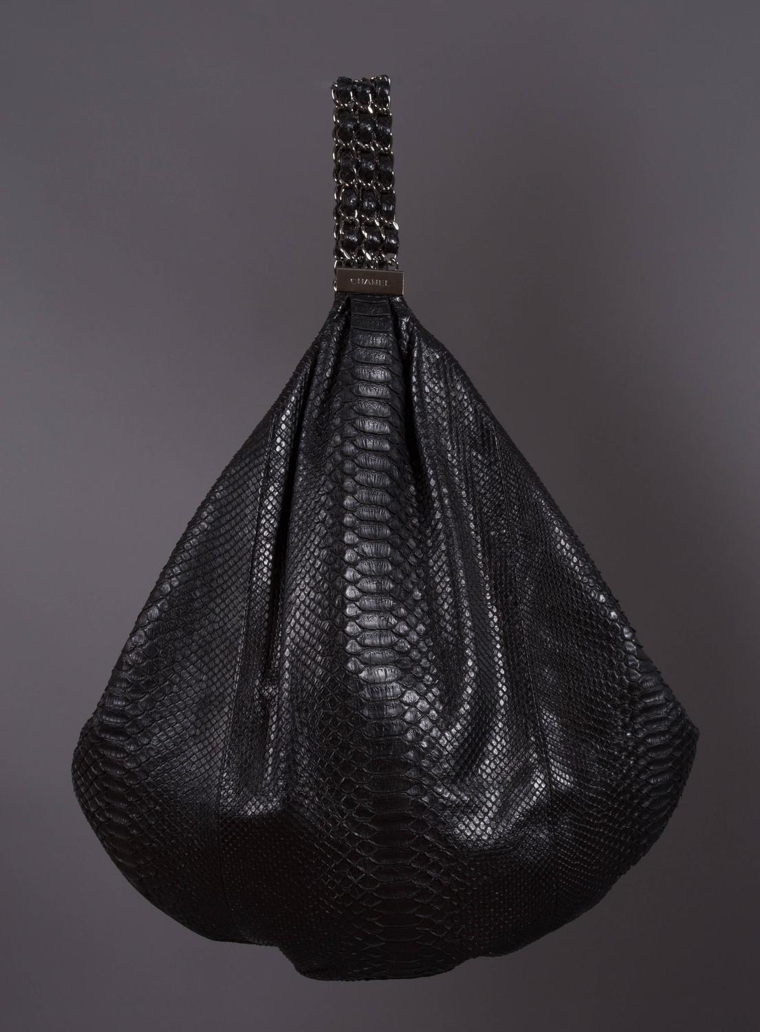 Chanel Large Black King Python Hobo Bag, c. 2007 For Sale at 1stdibs