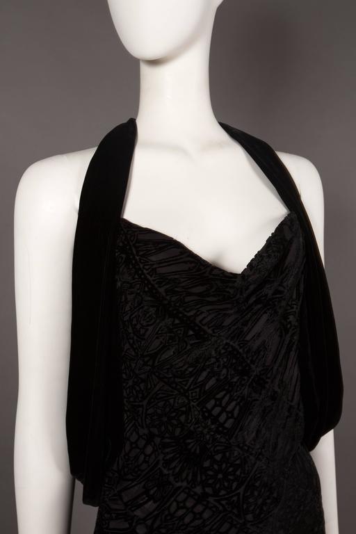 Alexander McQueen backless silk devore bias cut evening dress, circa ...