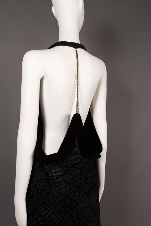 Alexander McQueen backless silk devore bias cut evening dress, circa ...