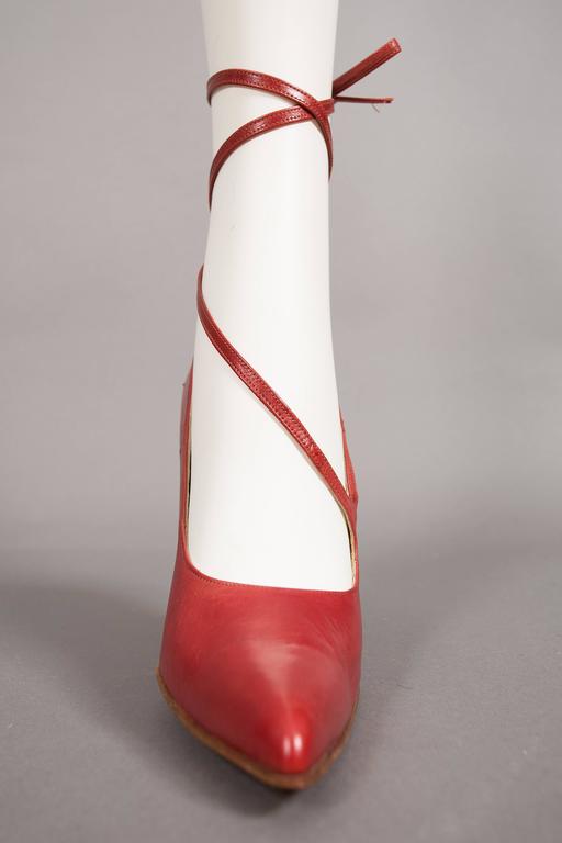 Vivienne Westwood red leather lace up stilettos, circa 1997 at 1stDibs