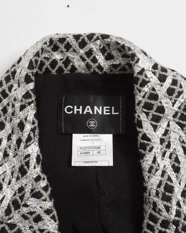 Chanel double breasted metallic silver evening jacket, SS 2012 at 1stDibs