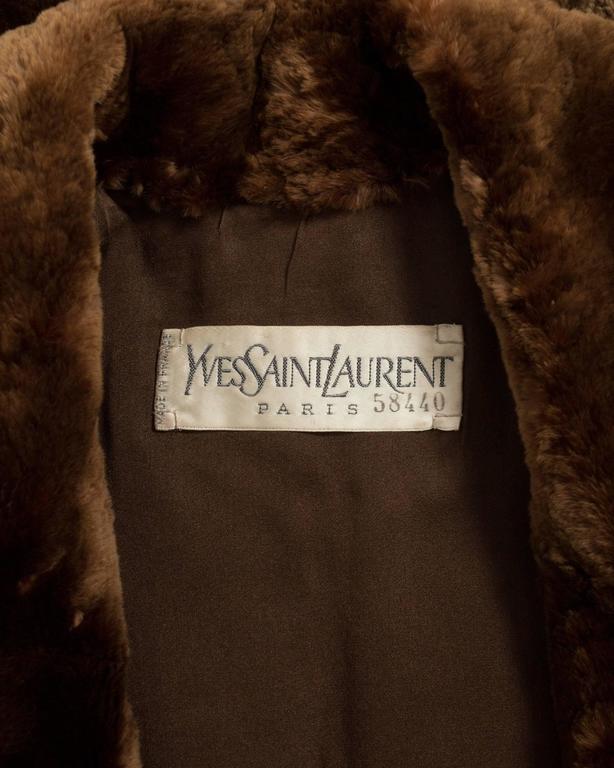 Yves Saint Laurent Haute Couture sheared beaver fur coat, AW 1985 For ...