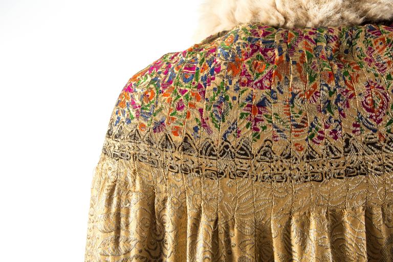 1920s gold lamé evening cape with fox fur trim For Sale at 1stDibs ...