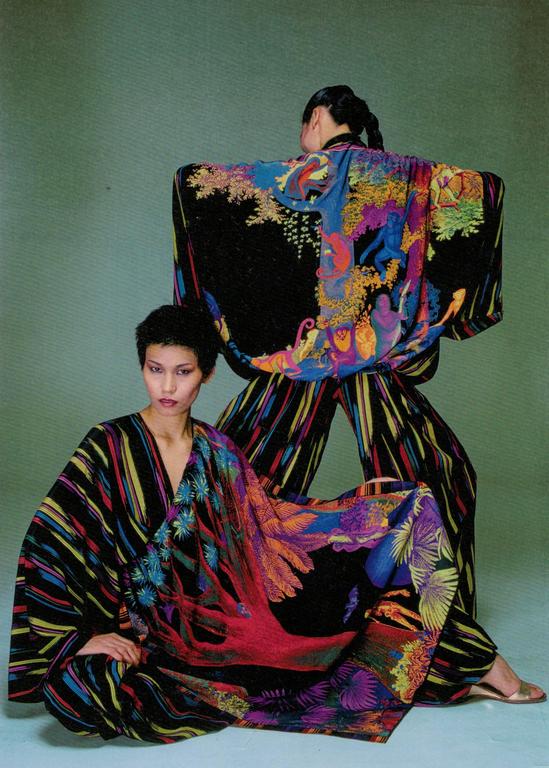 Issey Miyake Autumn-Winter 1976 silk harem jumpsuit with Tadanori Yokoo ...