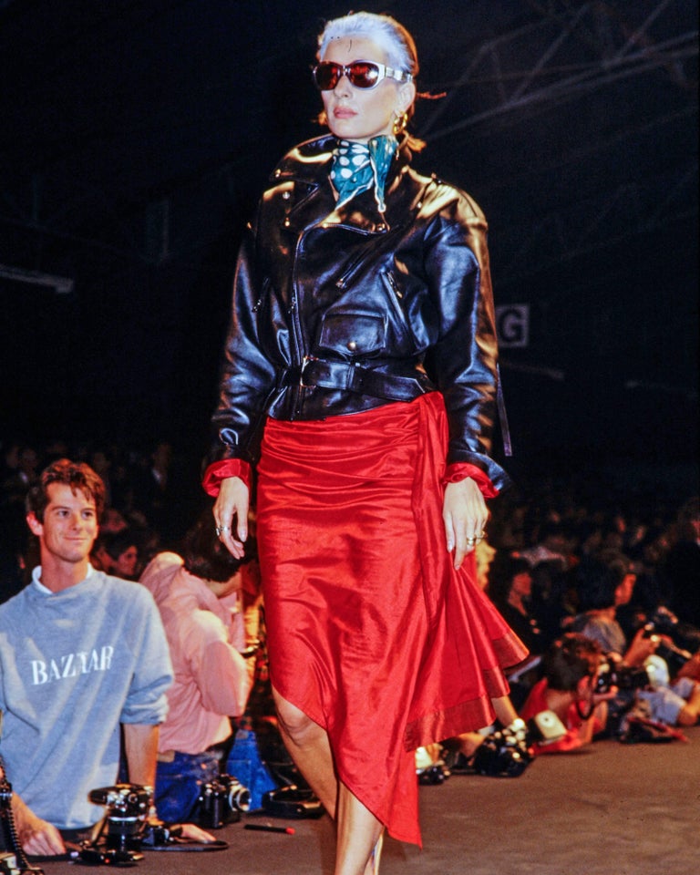 Jean Paul Gaultier Spring-Summer 1985 fringed leather jacket with open ...