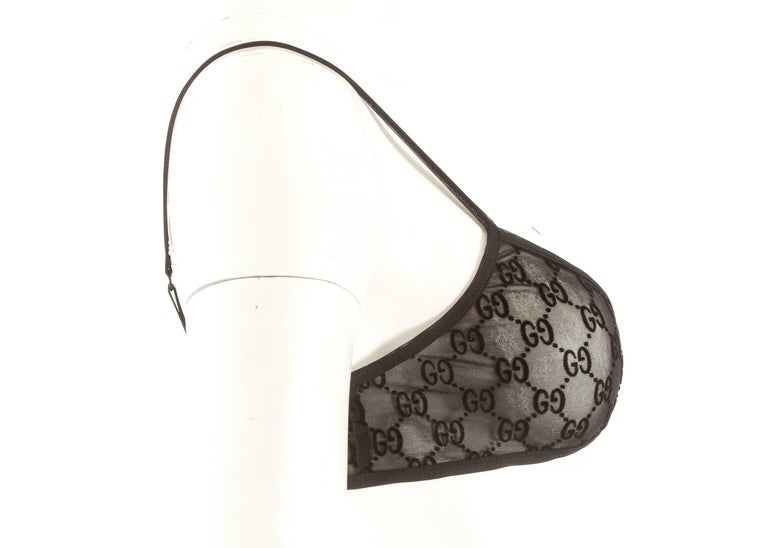 Tom Ford for Gucci black sheer net monogram bra, Spring-Summer 1998 at ...