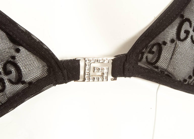 Tom Ford for Gucci black sheer net monogram bra, Spring-Summer 1998 at ...