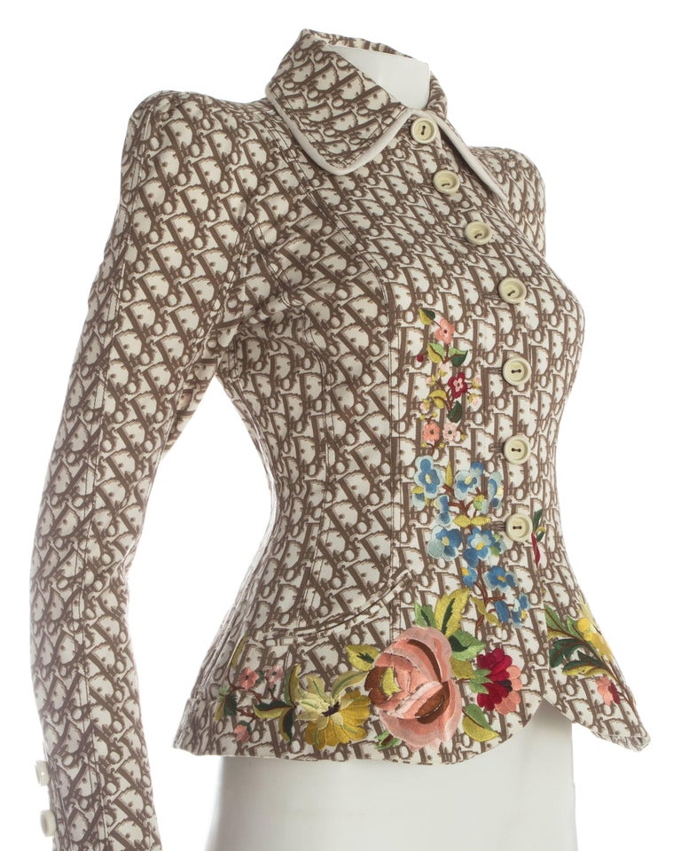 Christian Dior monogram structured jacket with floral embroidery, S/S ...