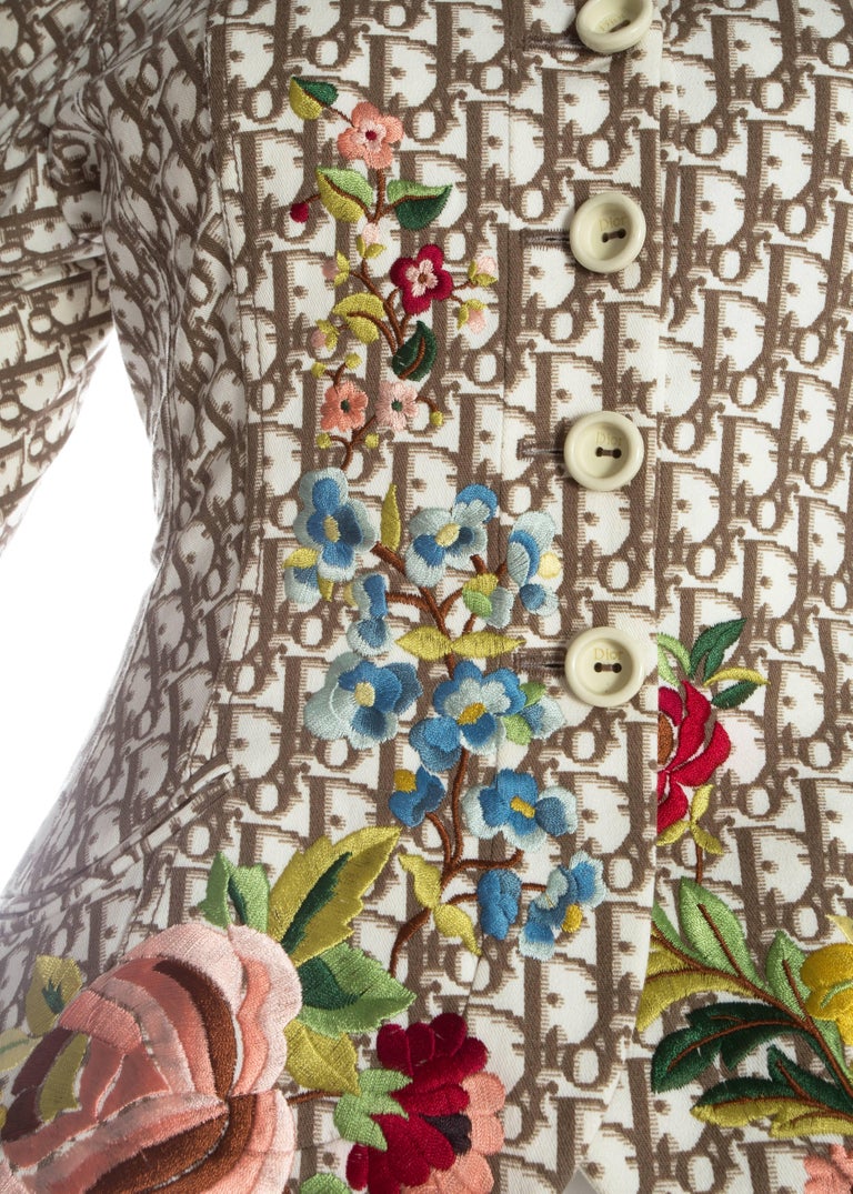 Christian Dior monogram structured jacket with floral embroidery, S/S ...