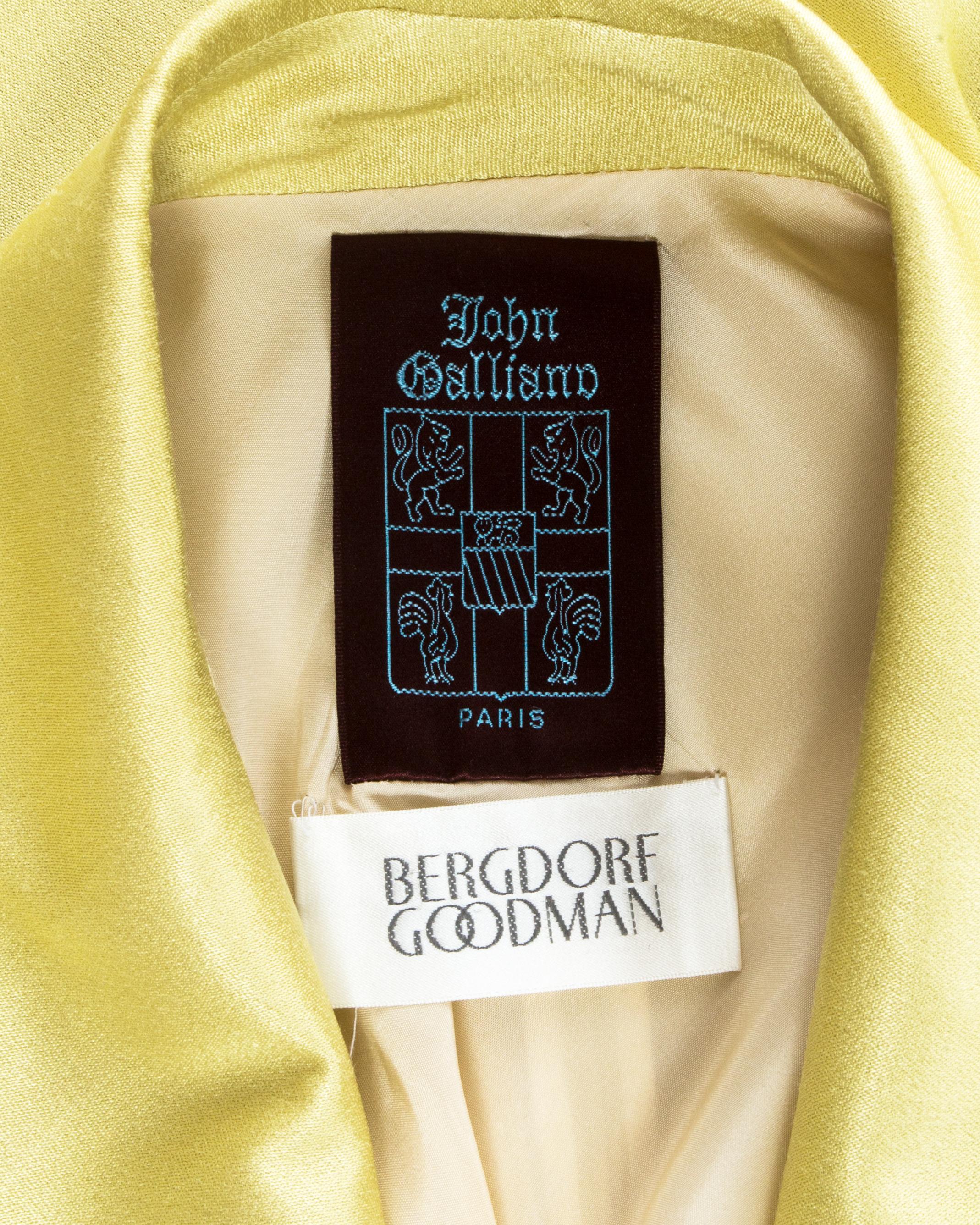 John Galliano yellow satin flared evening pant suit, circa 1995 - 1999 ...