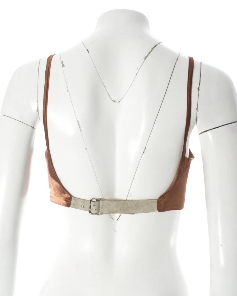 Worlds End, bronze satin bra, Nostalgia of Mud AW 1982 at 1stDibs