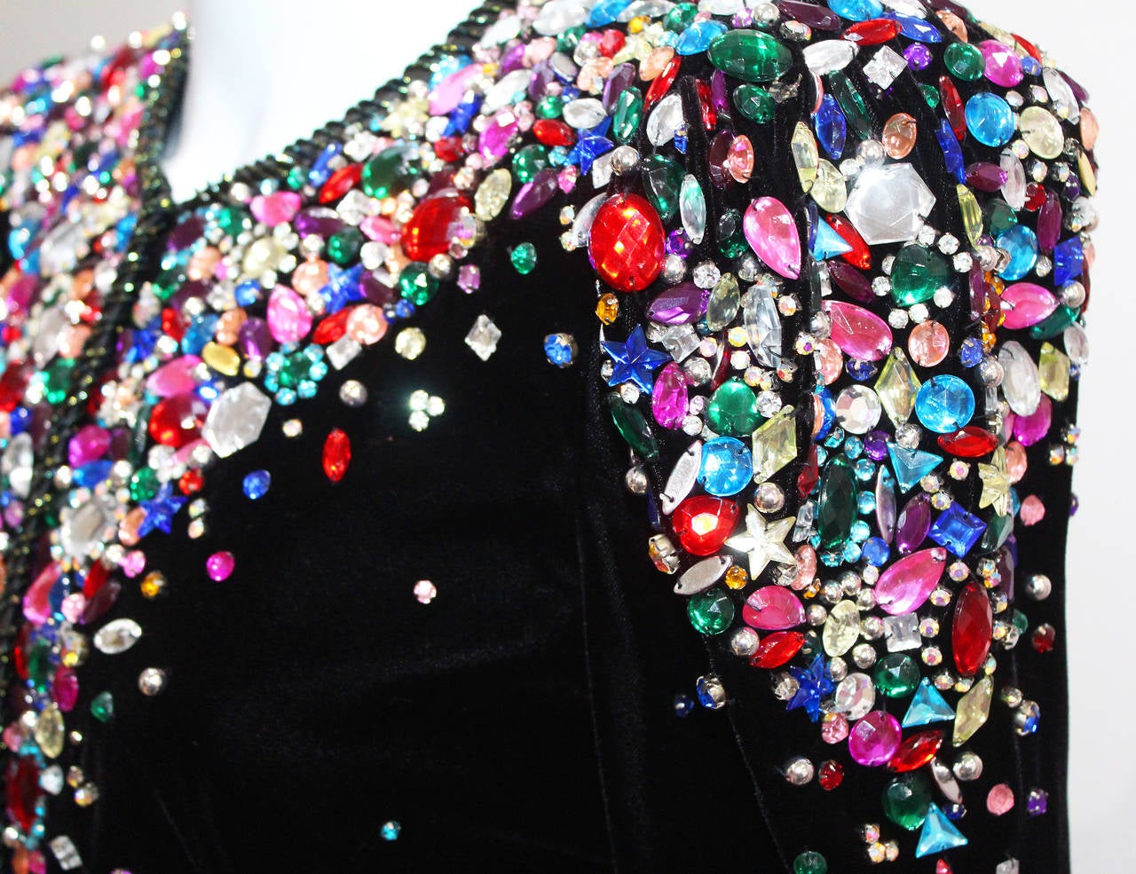 1980s Custom Made Bejeweled Velvet Jacket For Sale at 1stDibs ...
