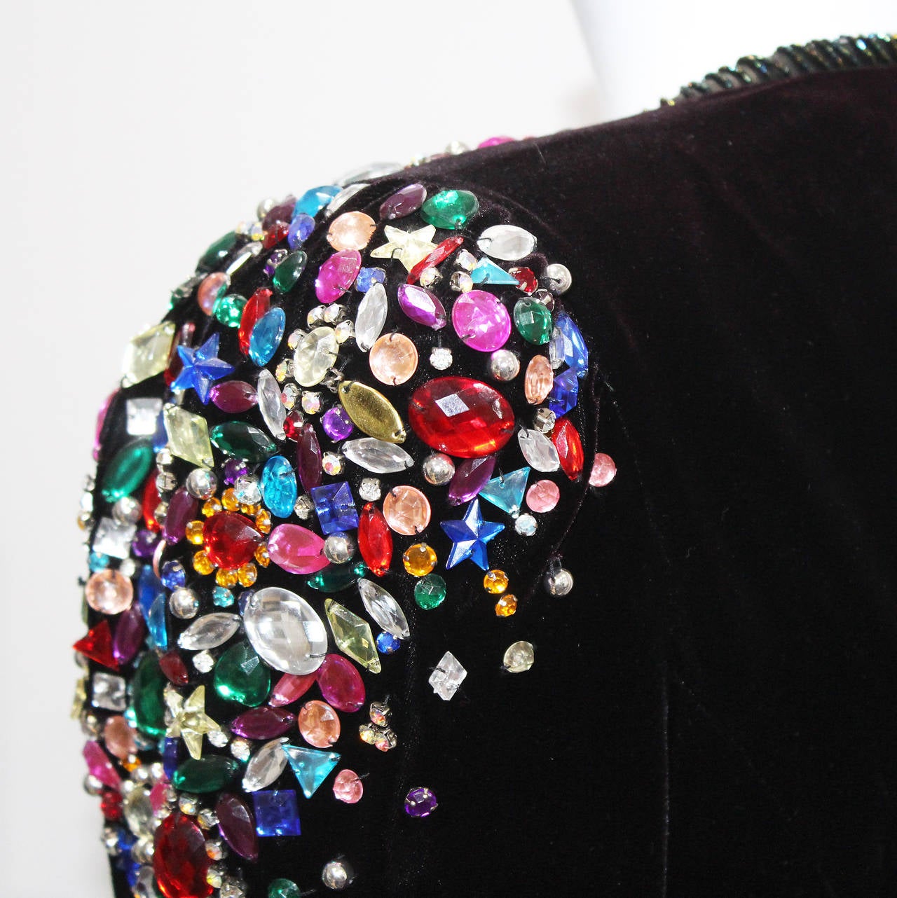 1980s Custom Made Bejeweled Velvet Jacket For Sale at 1stDibs ...