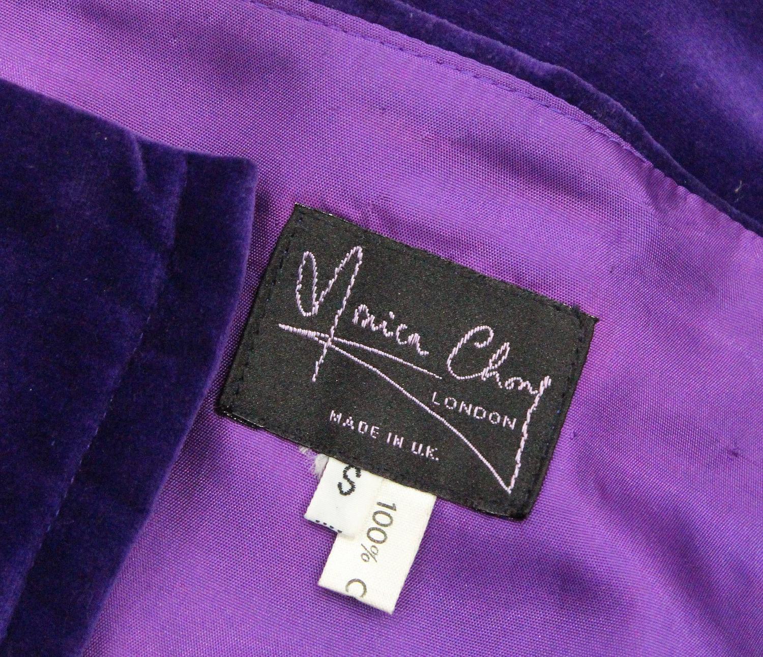 Monica Chong floral applique velvet cocktail dress, c. 1992 For Sale at ...