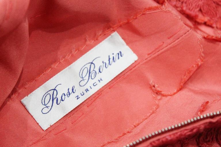 Rose Bertin haute couture macrame lace coral a-line dress, c. 1960s For ...