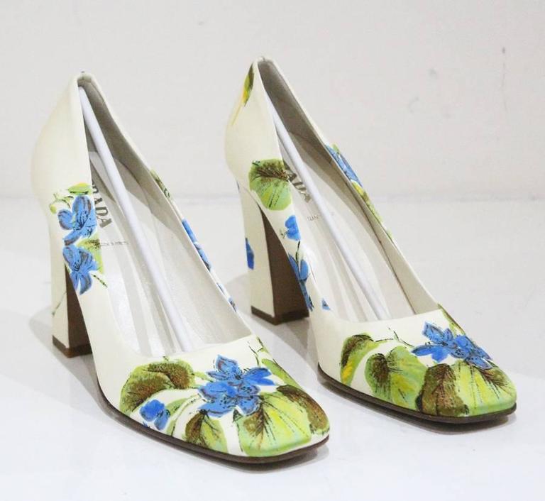 Prada silk floral pumps sz 38.5, c.1990s For Sale at 1stDibs | prada ...
