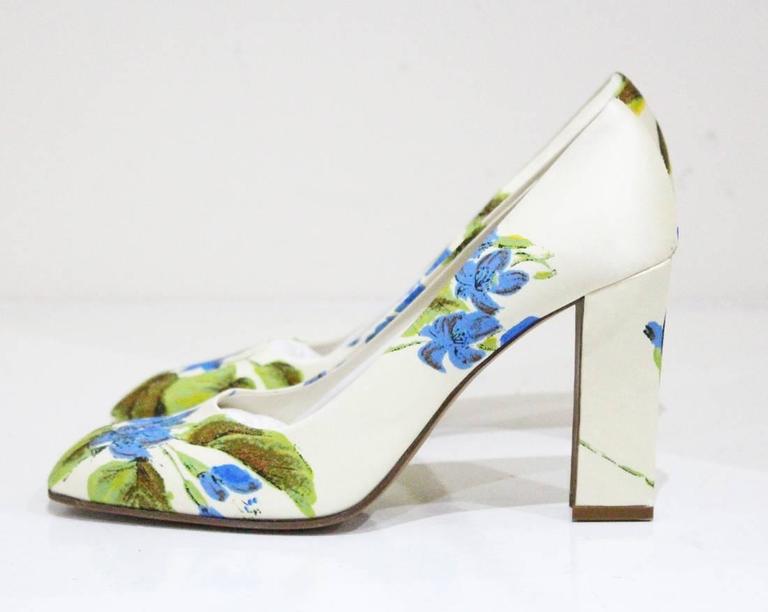 Prada silk floral pumps sz 38.5, c.1990s For Sale at 1stDibs | prada ...
