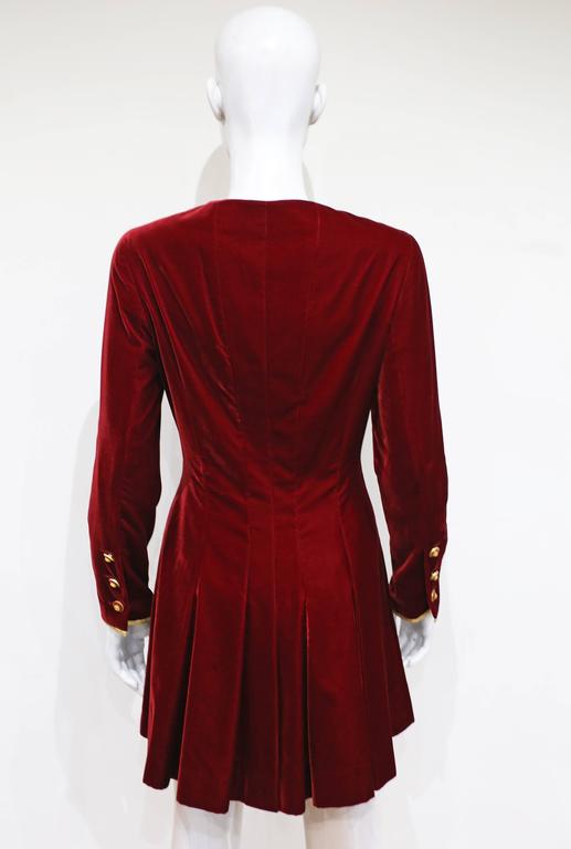 Chanel red velvet Napoleon style riding jacket, c. 1993 at 1stDibs ...