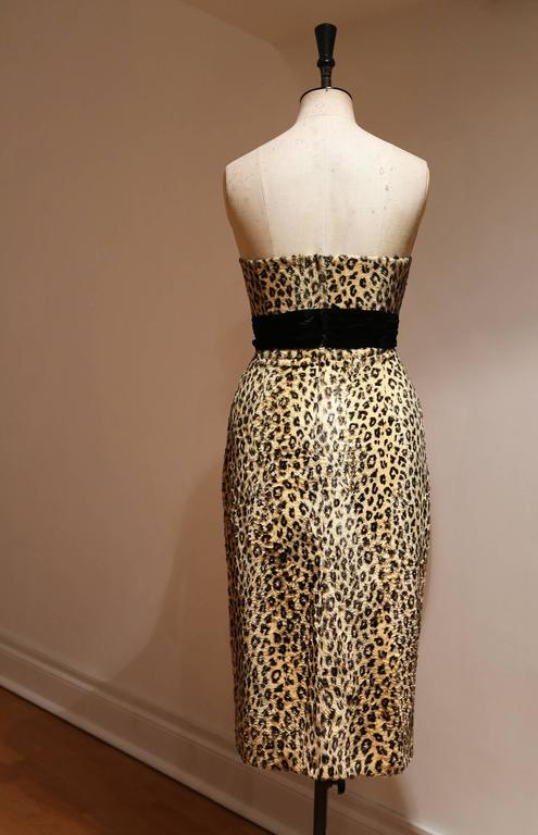 Caroline Walker leopard print strapless pin-up dress at 1stDibs