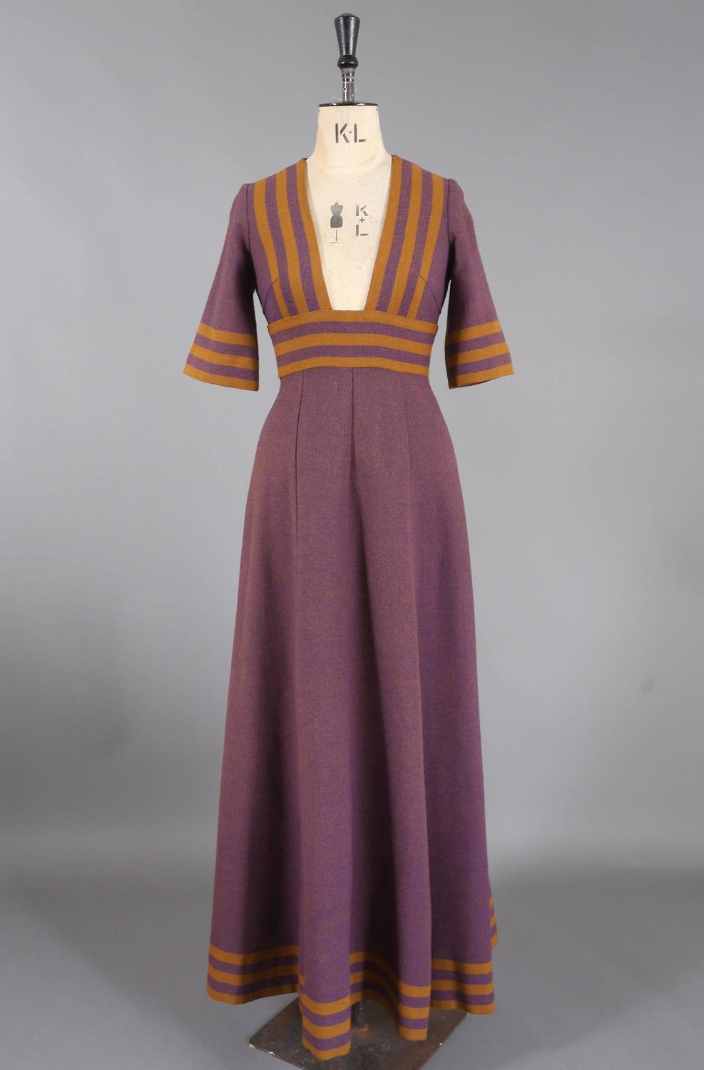 Jean Varon tweed maxi dress, c. 1960s For Sale at 1stdibs