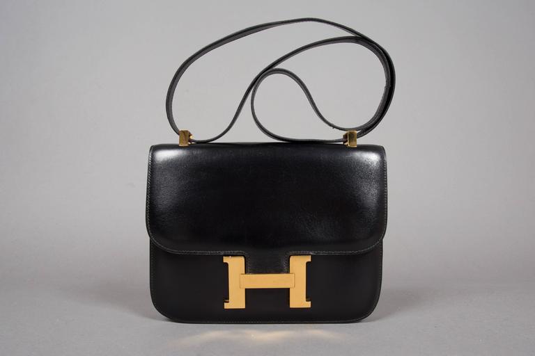 Hermes Constance Black H bag with gold hardware 23 cm at 1stDibs ...