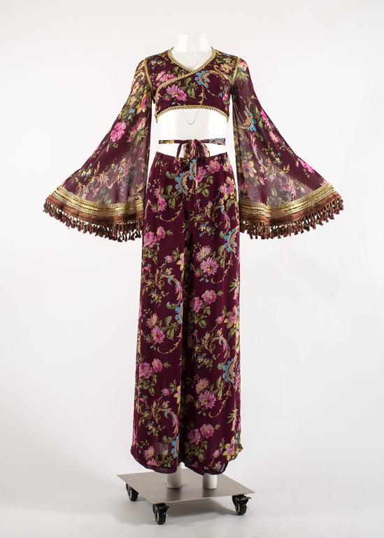 Dolce and Gabbana Spring-Summer 1994 silk chiffon gypsy pant suit at ...