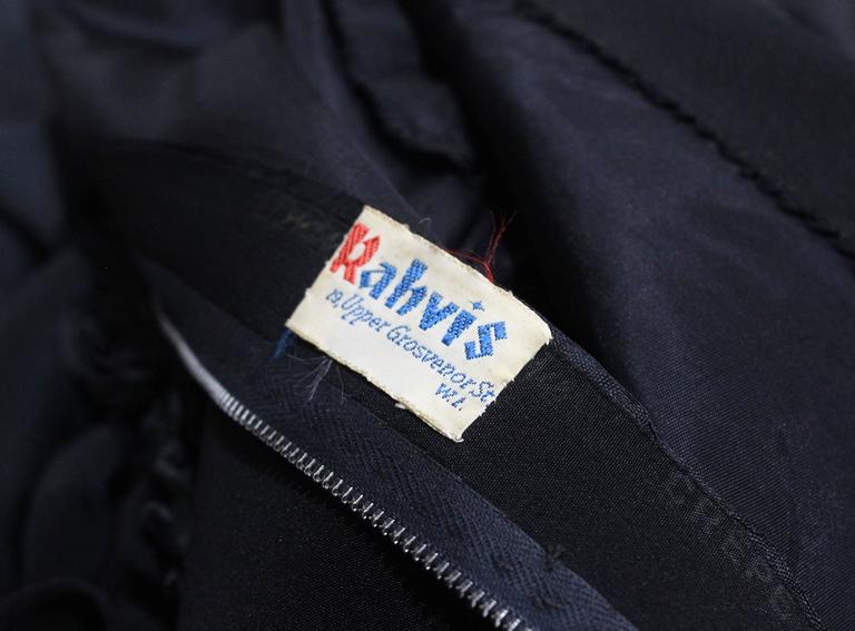 Exceptional 1940s British Couture Black Silk Cocktail Dress by Rahvis ...