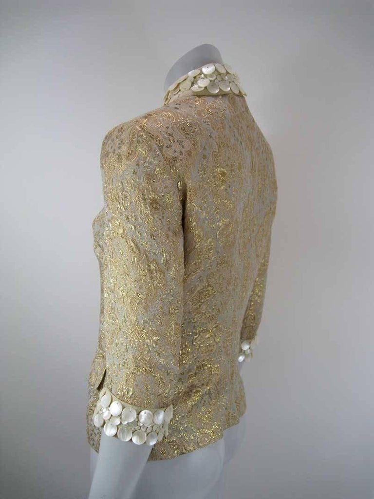 Dolce and Gabbana Gold Brocade Embellished Jacket For Sale at 1stDibs ...
